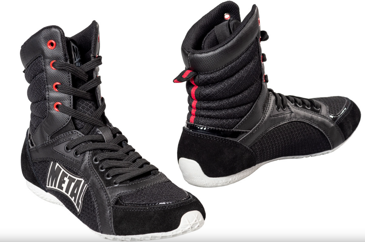 Metal Boxe Viper IV Shoes | High Black English Boxing Shoes – Fight ...